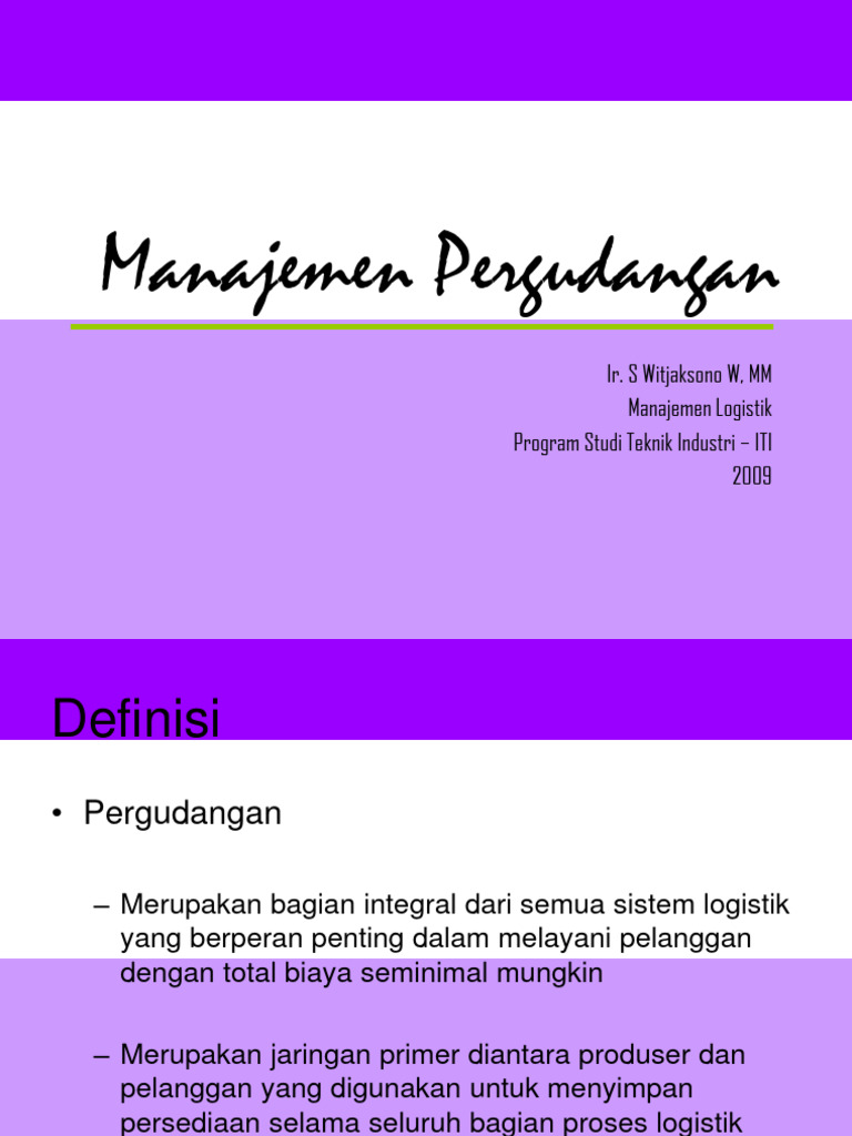 Manajemen Pergudangan 1234500 | PDF