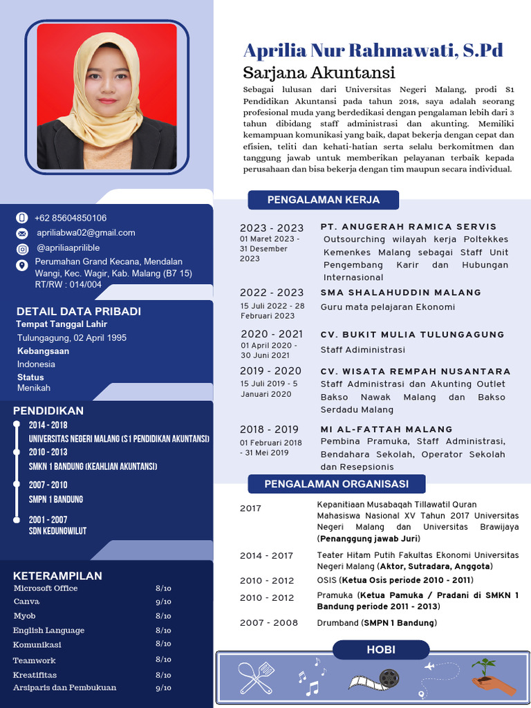 CV Aprilia Nur (Lengkap) | PDF