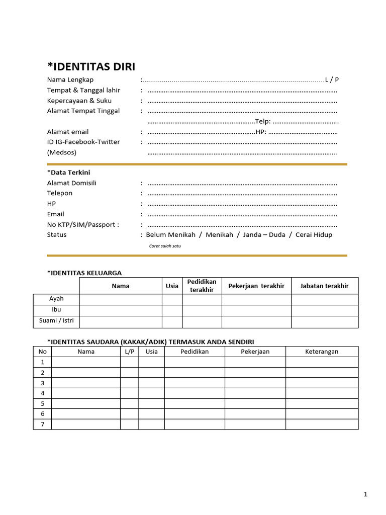 Lembar Identitas Karyawan | PDF