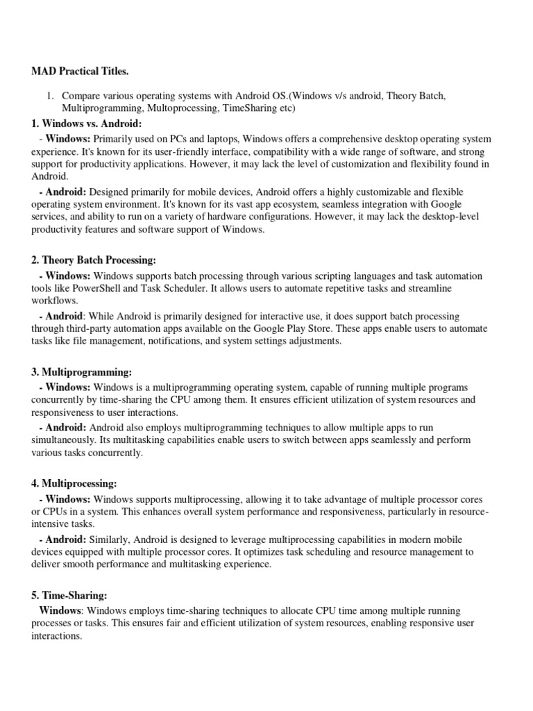 MAD | PDF | Android (Operating System) | Operating System