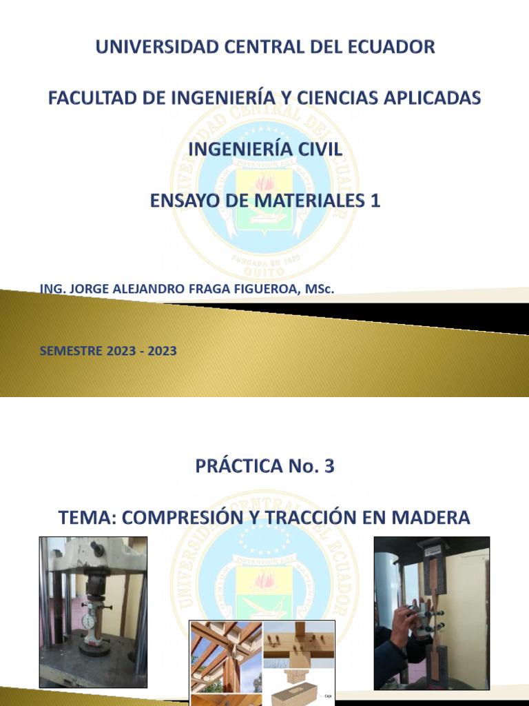 Práctica 03 - Compresión y Tracción en Madera Rev 0 | PDF | Madera ...
