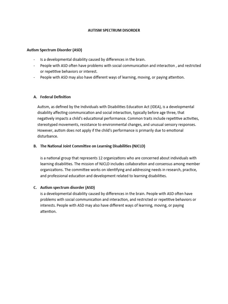 Autism Spectrum Disorder | Download Free PDF | Autism Spectrum ...
