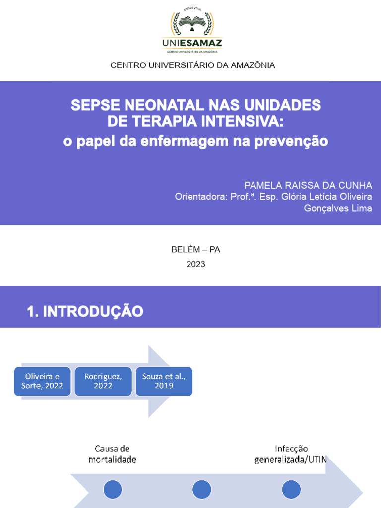 SLIDE PAMELA 2bkhbjkbkjbn | PDF | Sepse | Enfermagem