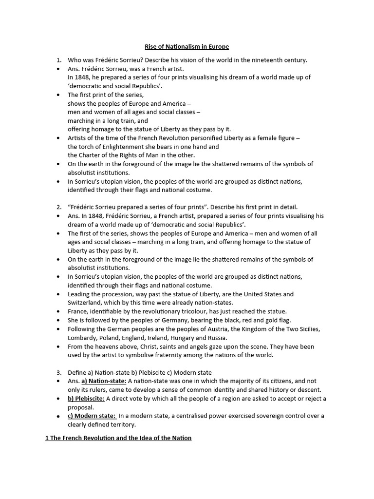 Rise of Nationalism in Europe Study Material | PDF | Balkans | German ...