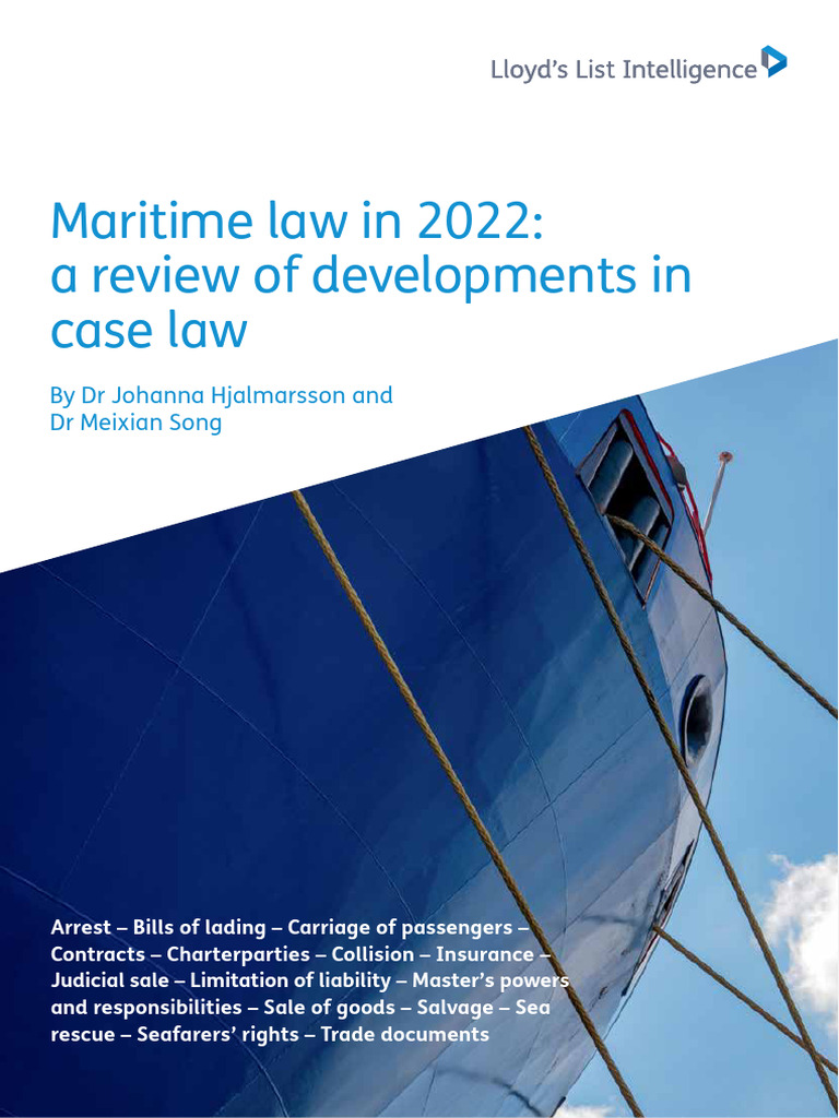 2022LLI MaritimeLawReview | PDF | Bill Of Lading | Admiralty Law