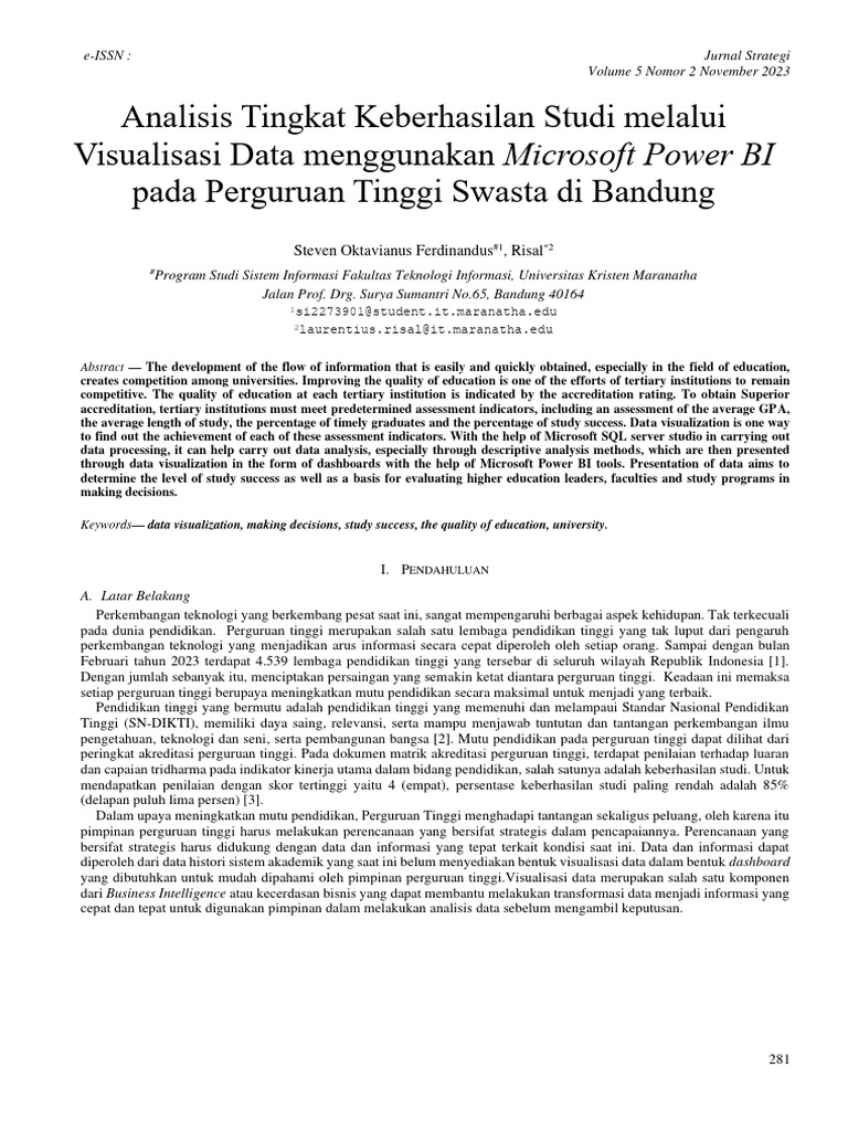 Analisis Tingkat Keberhasilan Studi Melalui Visualisasi Data Menggunakan Microsoft Power BI Pada ...