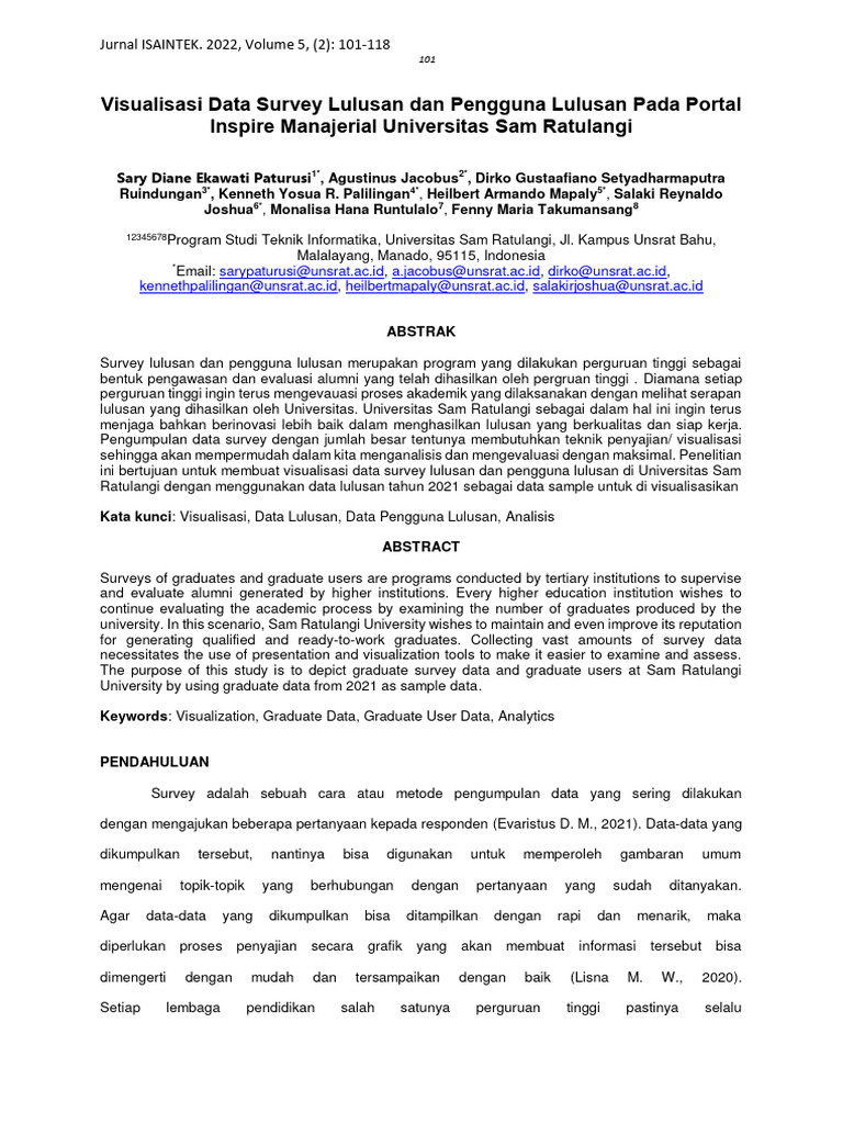 Visualisasi Data Survey Lulusan Dan Pengguna Lulusan Pada Portal ...