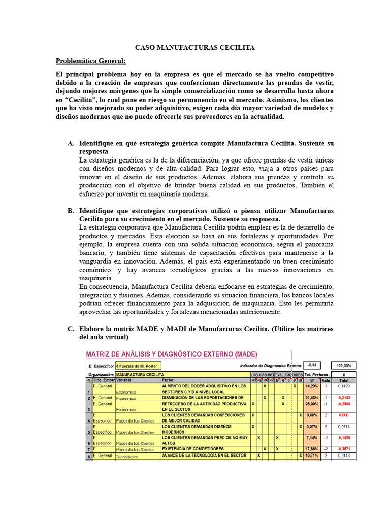 Caso Manufacturas Cecilita Final | PDF | Business | Exportaciones