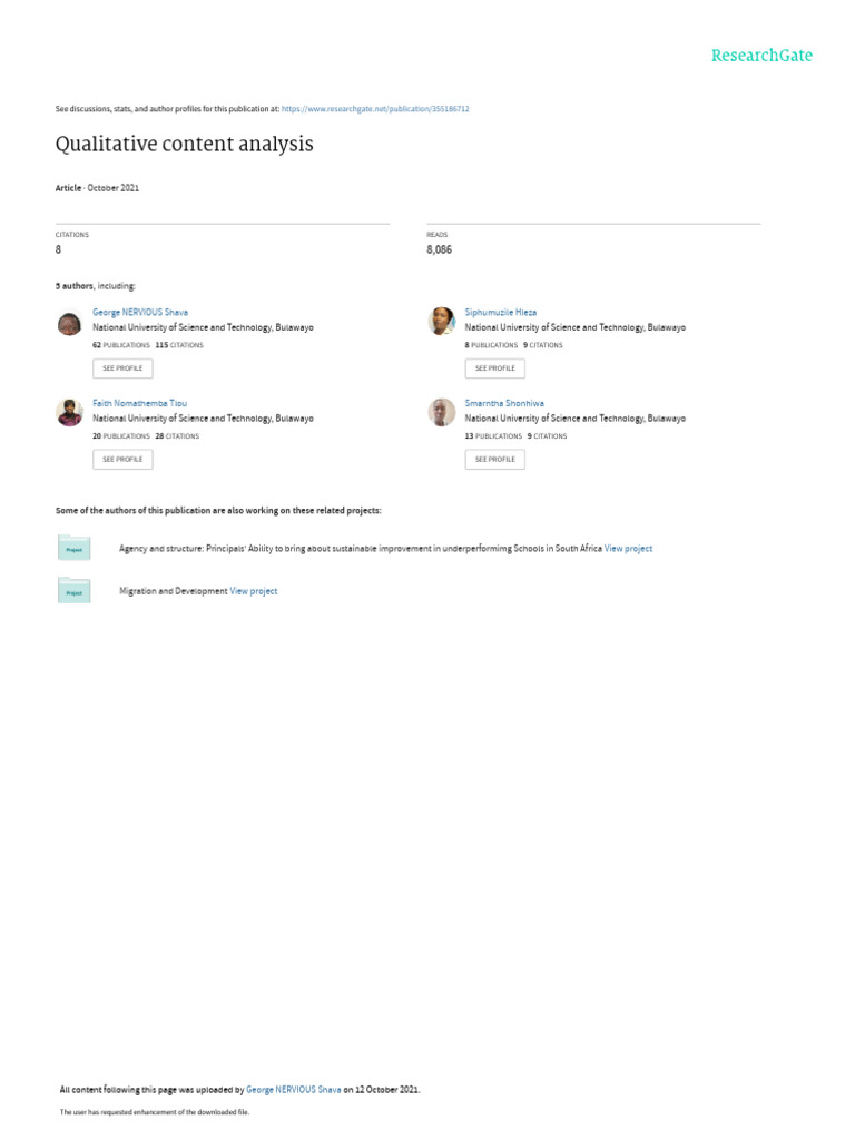 Published Qualitative Content Analysis | PDF | Qualitative Research | Data