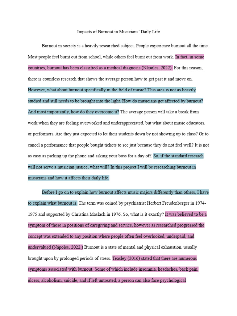 Project 1 Revision Activity | PDF | Occupational Burnout | Psychology