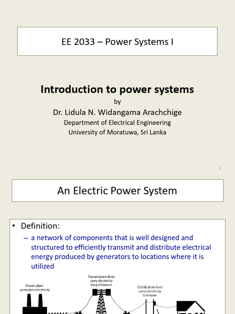 Power Systems I - Introduction To Power Systems-New | PDF | Electric ...