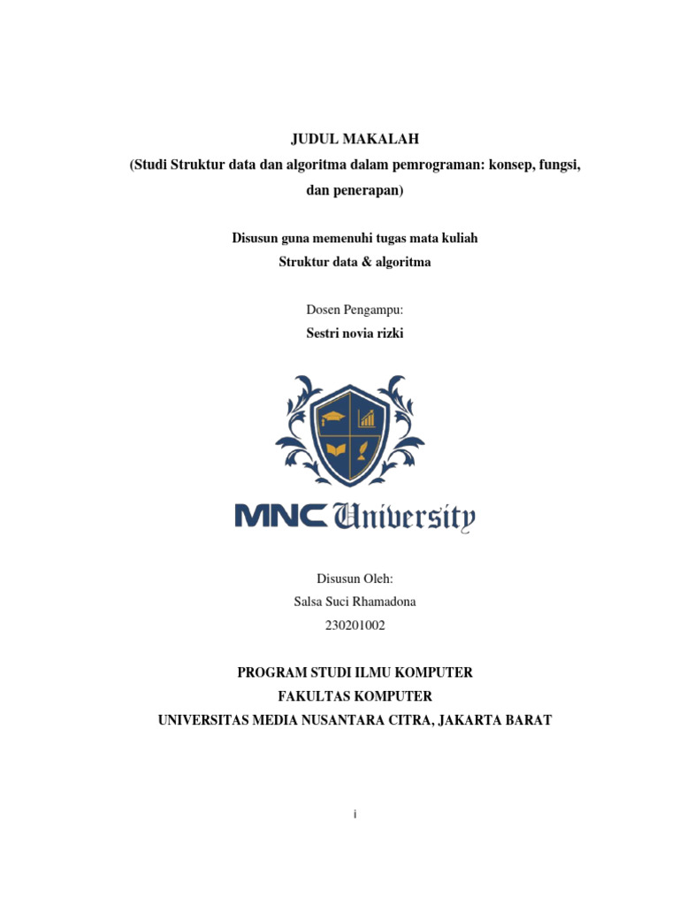 Struktur Data Dan Algoritma Makalah | PDF | Komputer | Teknologi & Rekayasa