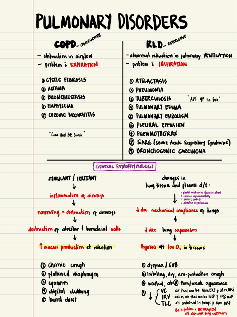 Overview of Pulmonary Disorders | PDF | Lung | Respiratory Diseases
