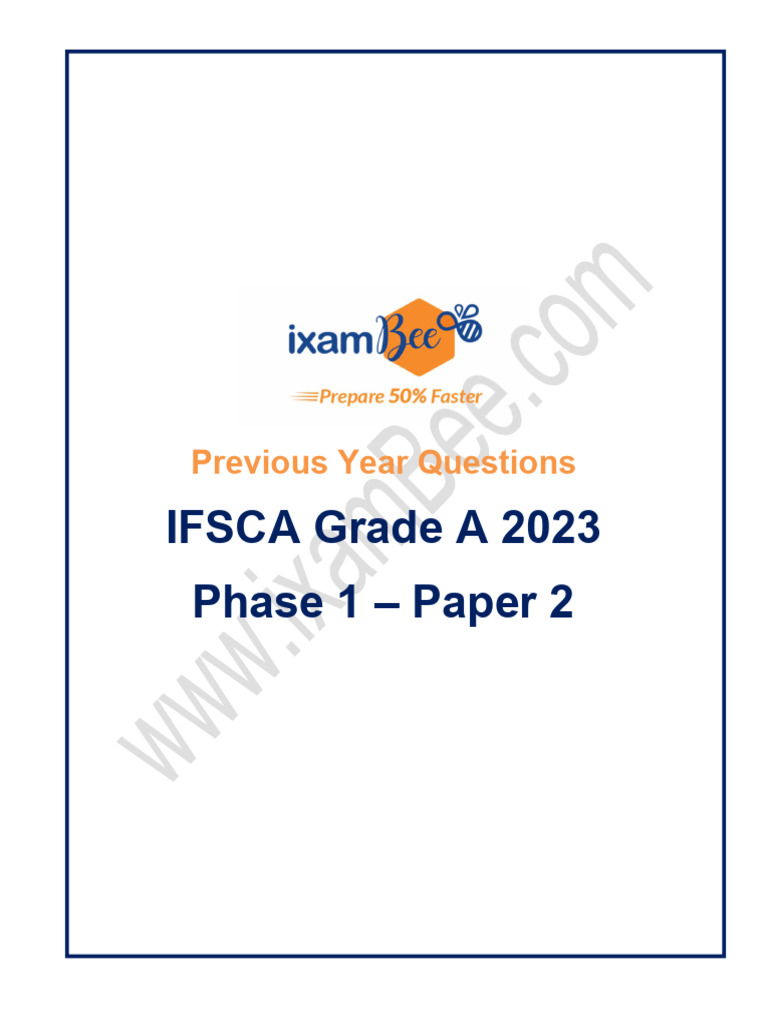 IFSCA 2023 Phase 1 Paper 2 | PDF | Working Capital | Reserve Bank Of India