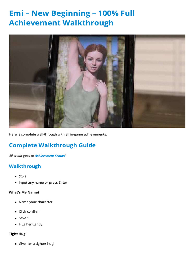 Emi – New Beginning 100% Walkthrough | PDF