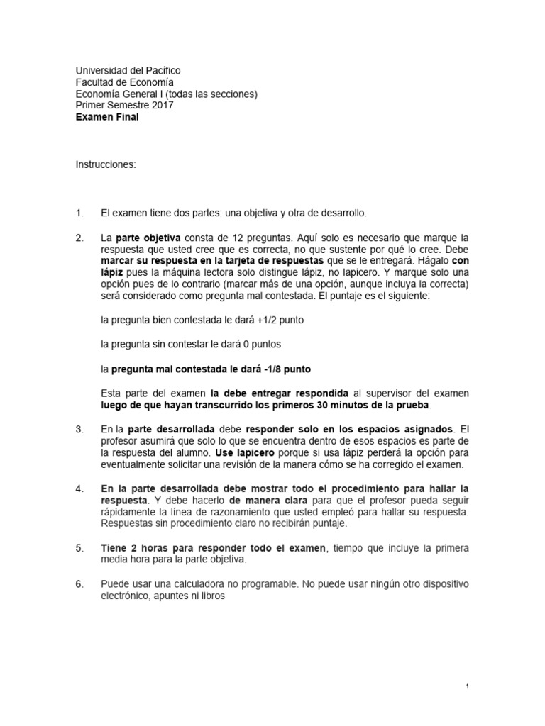 Examen Final de Economía General | PDF | Monopolio | Discriminación de precios