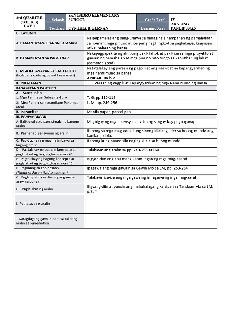 DLP 3rd QUARTER WEEK 3 | PDF