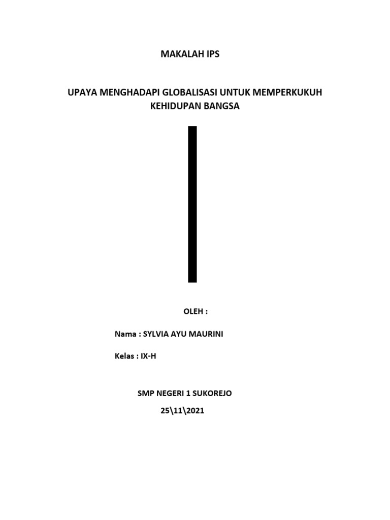 Makalah Ips Sylvia Ayu Maurini Kelas Ix-H | PDF