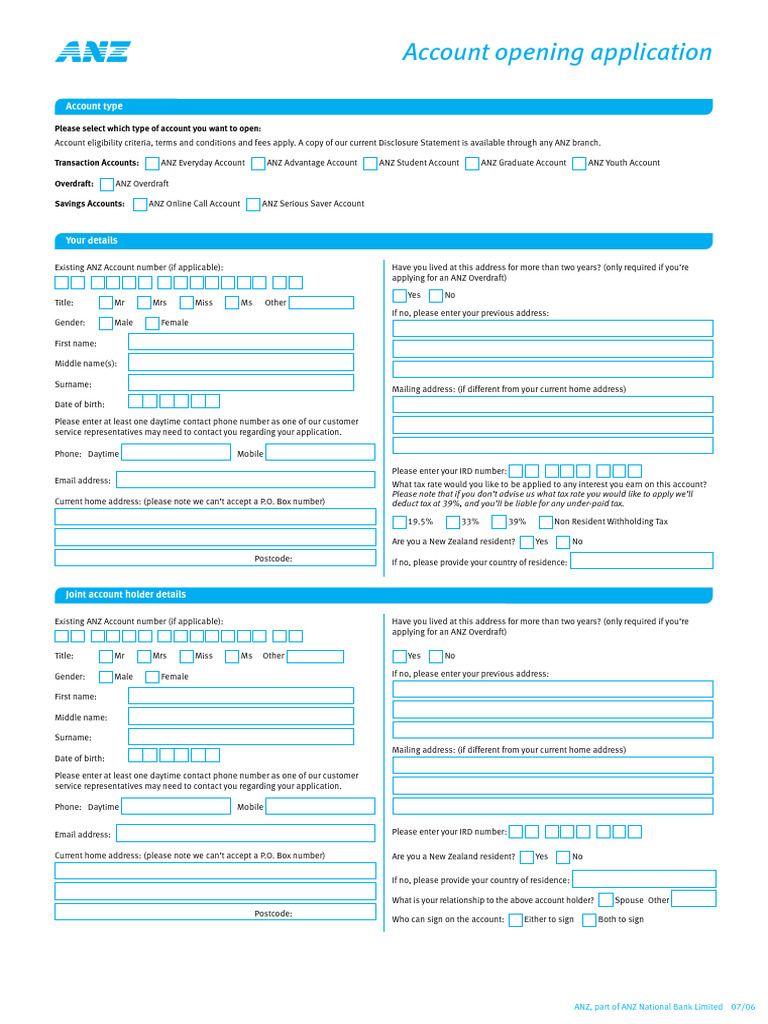 Applicationform | PDF | Overdraft | Banks