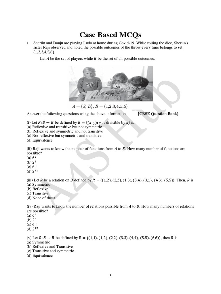 Case Based MCQS: 1. Sherlin and Danju Are Playing Ludo at Home During ...