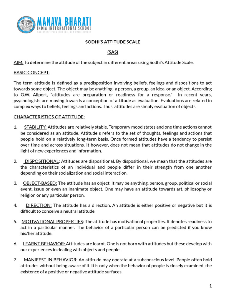 Sas 4 | PDF | Attitude (Psychology) | Affect (Psychology)