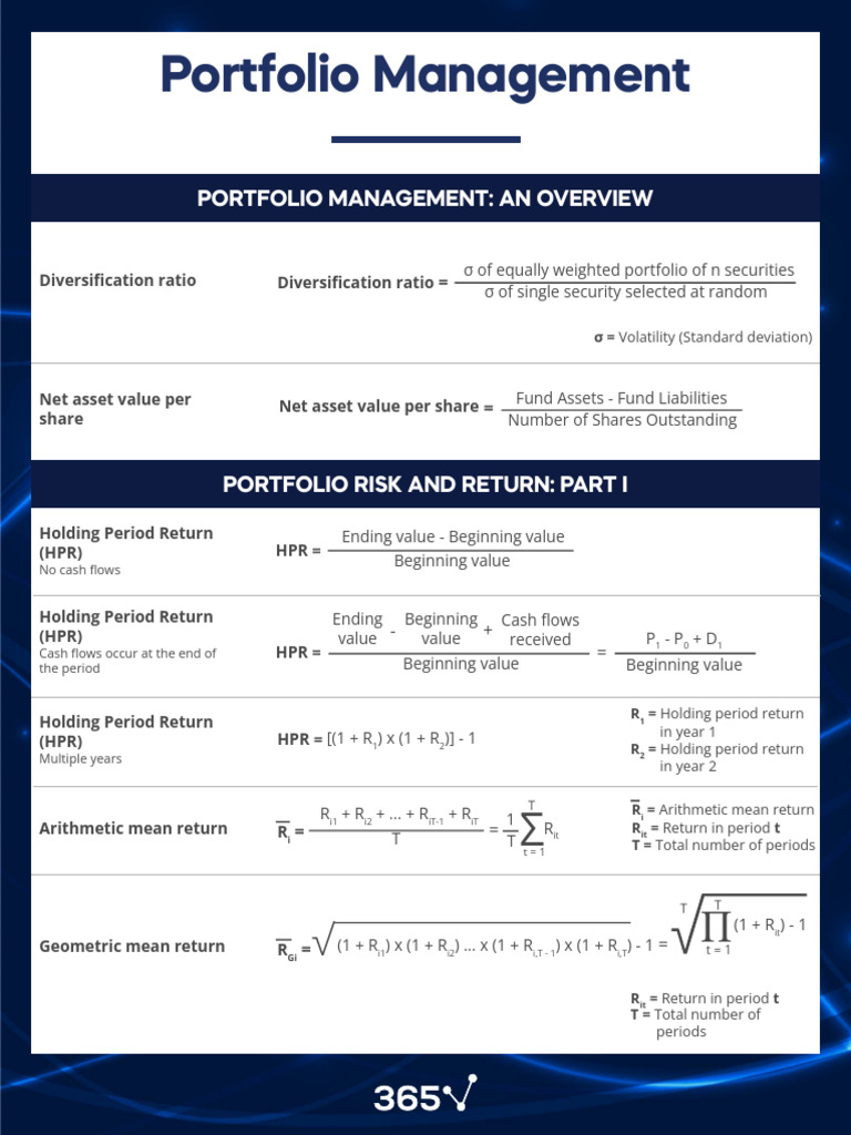 Portfolio Management | PDF | Beta (Finance) | Sharpe Ratio