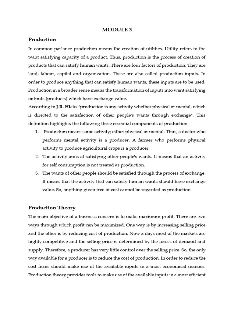 PBD - M3 | PDF | Production Function | Business