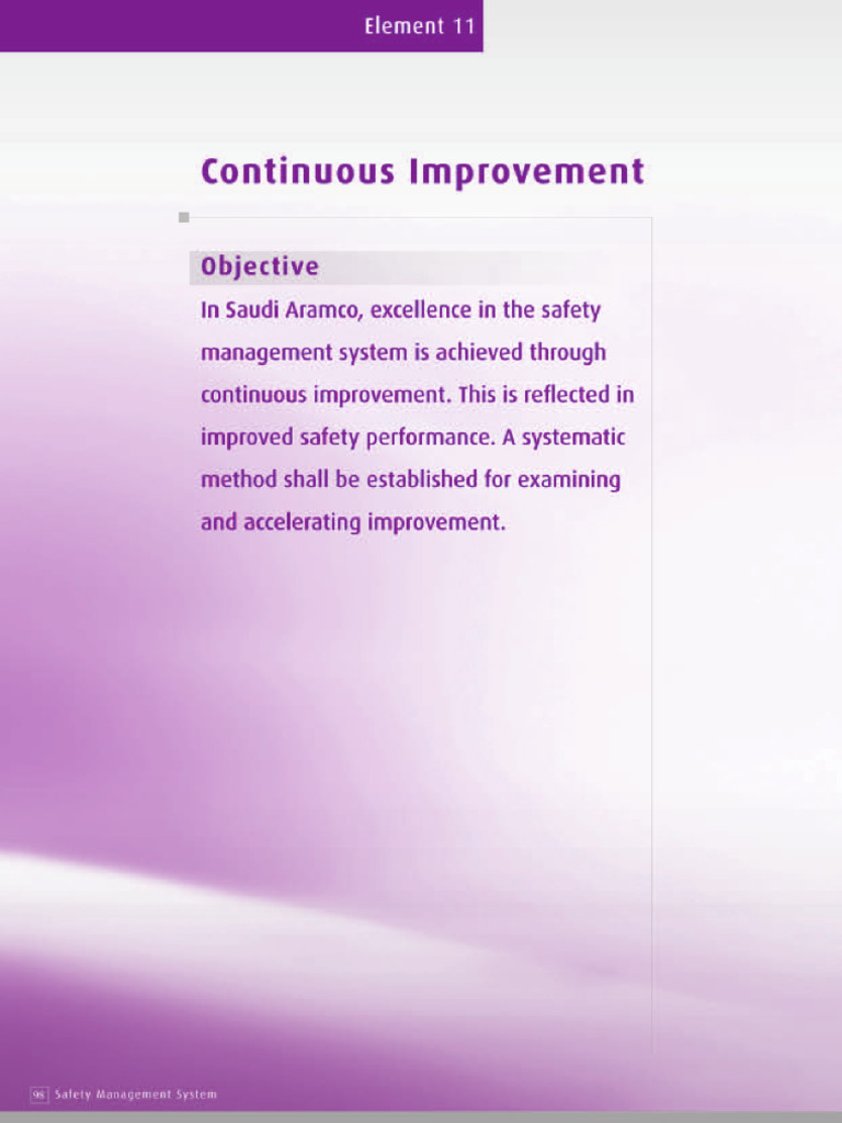 Element 11 - Continous Improvement | PDF