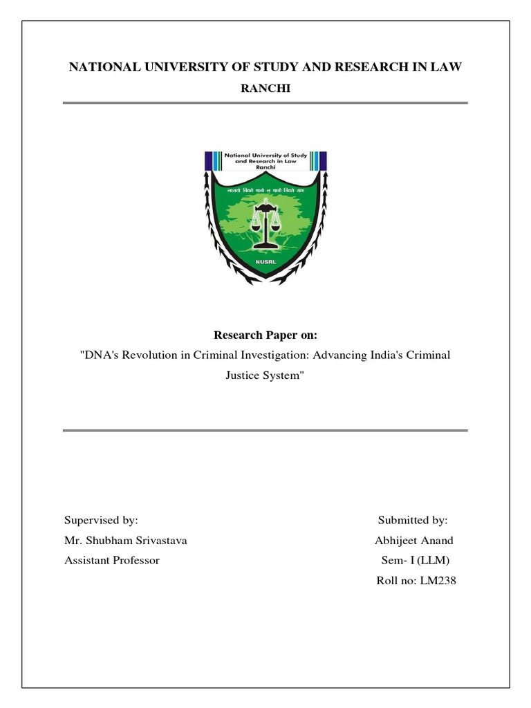 Research Paper Forensic | PDF | Dna Profiling | Forensic Science