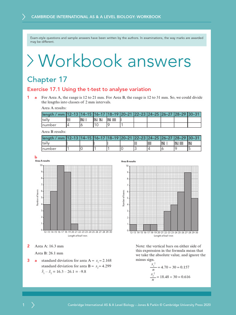 Workbook Exercise Answers Chapter 17 Asal Biology PDF | PDF | Dominance ...