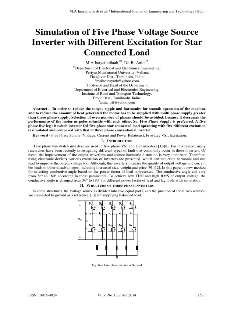 Simulation_of_Five_Phase_Voltage_Source_Inverter_w (1) | PDF | Power Inverter | Power Electronics