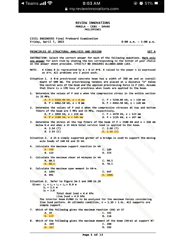 Ri Preboard - Answer - Psad PDF | PDF