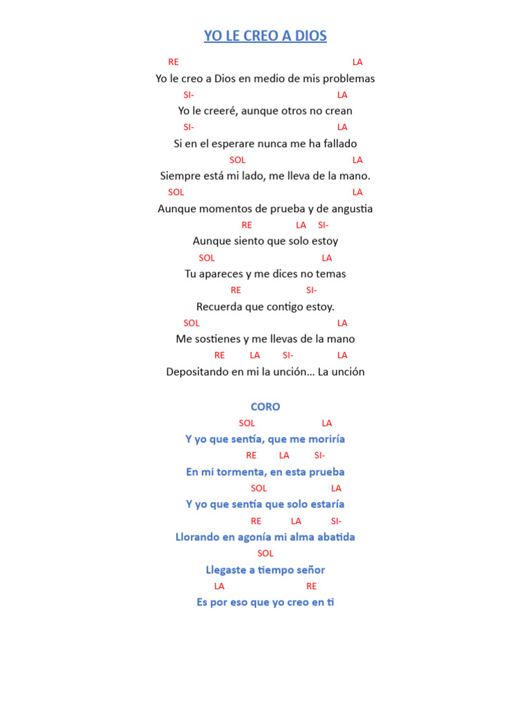 Yo Le Creo A Dios | PDF