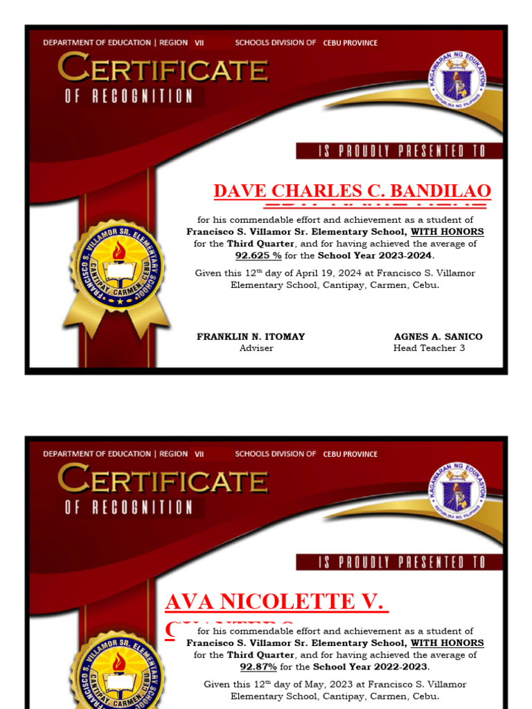 Recognition CertificAte | PDF