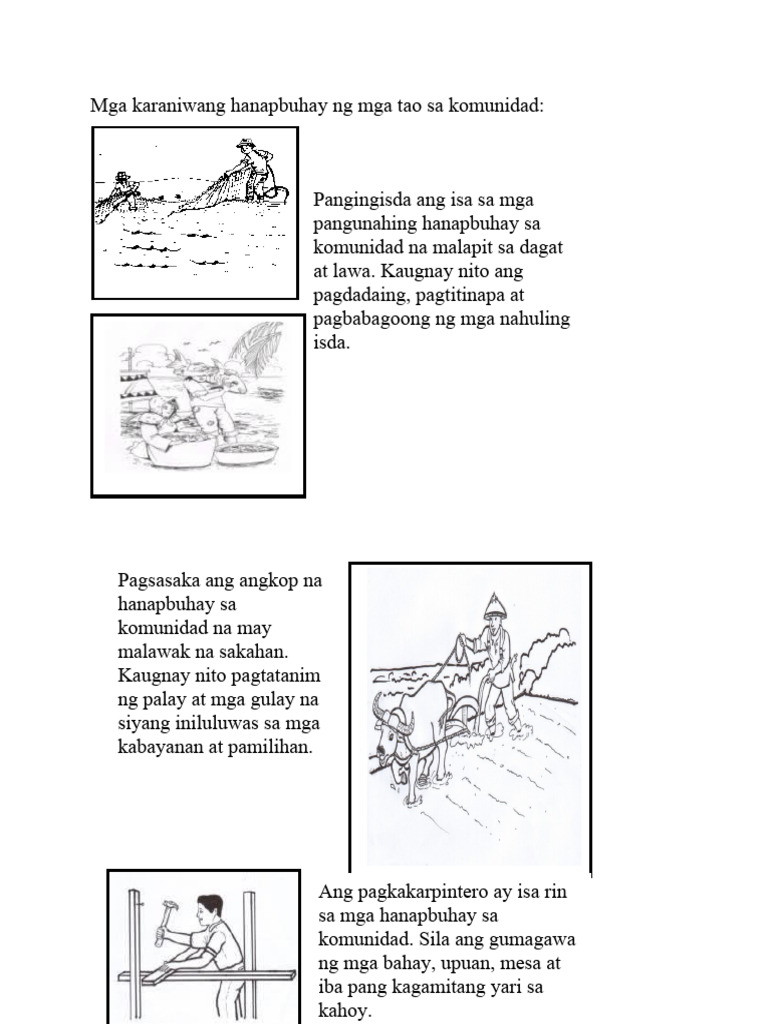 Mga Karaniwang Hanapbuhay NG Mga Tao Sa Komunidad | PDF