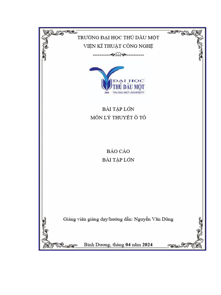 Nhom 6 Ly Thuyêt Ô Tô | PDF