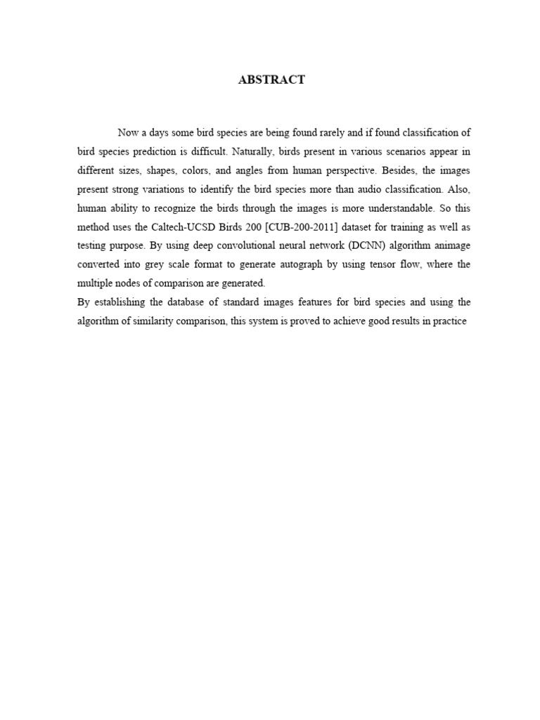 Birds Species Classification | PDF | Artificial Neural Network | Machine Learning