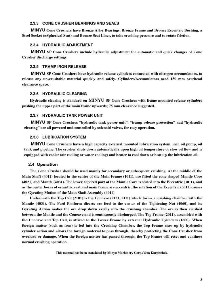 Cone Crusher Operation Guide | PDF | Mechanical Engineering ...