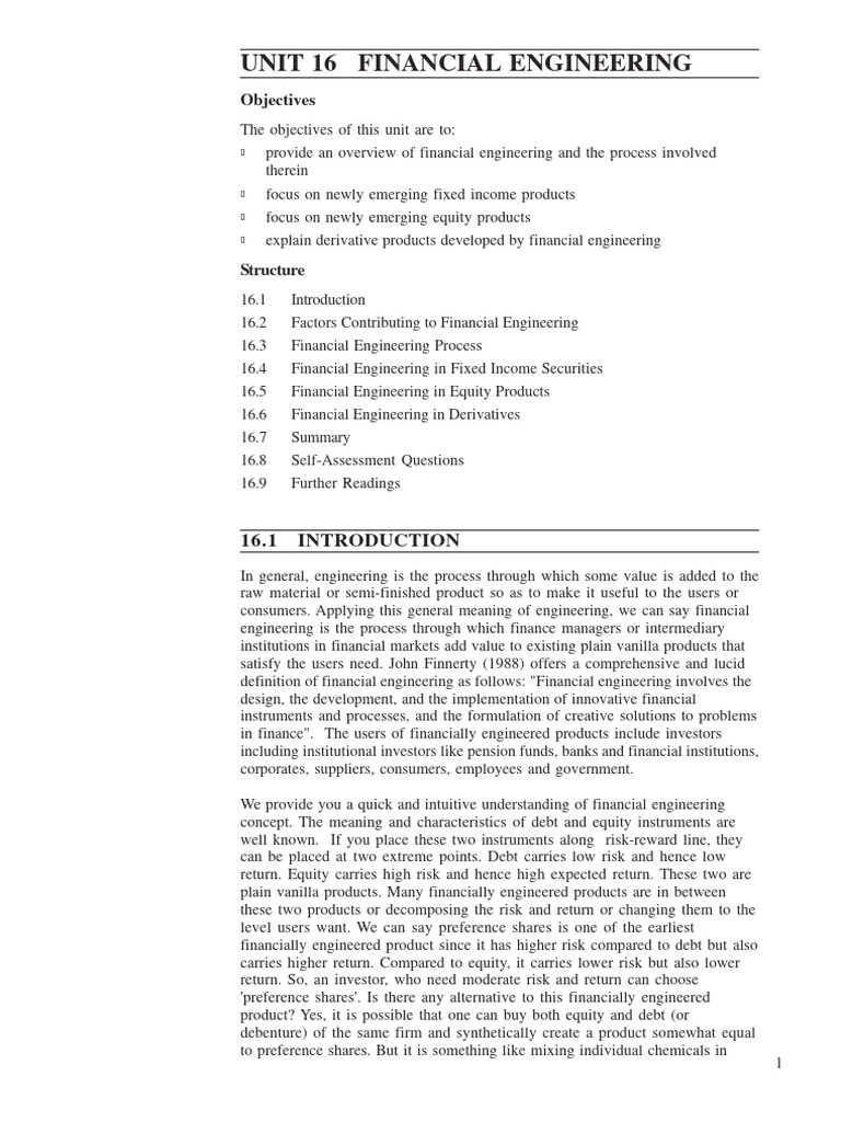Financial Engineering | PDF | Bonds (Finance) | Financial Risk