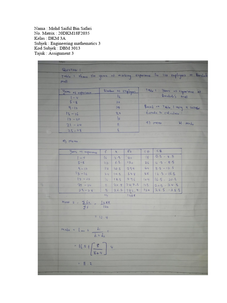 Assignment 3 Math | PDF