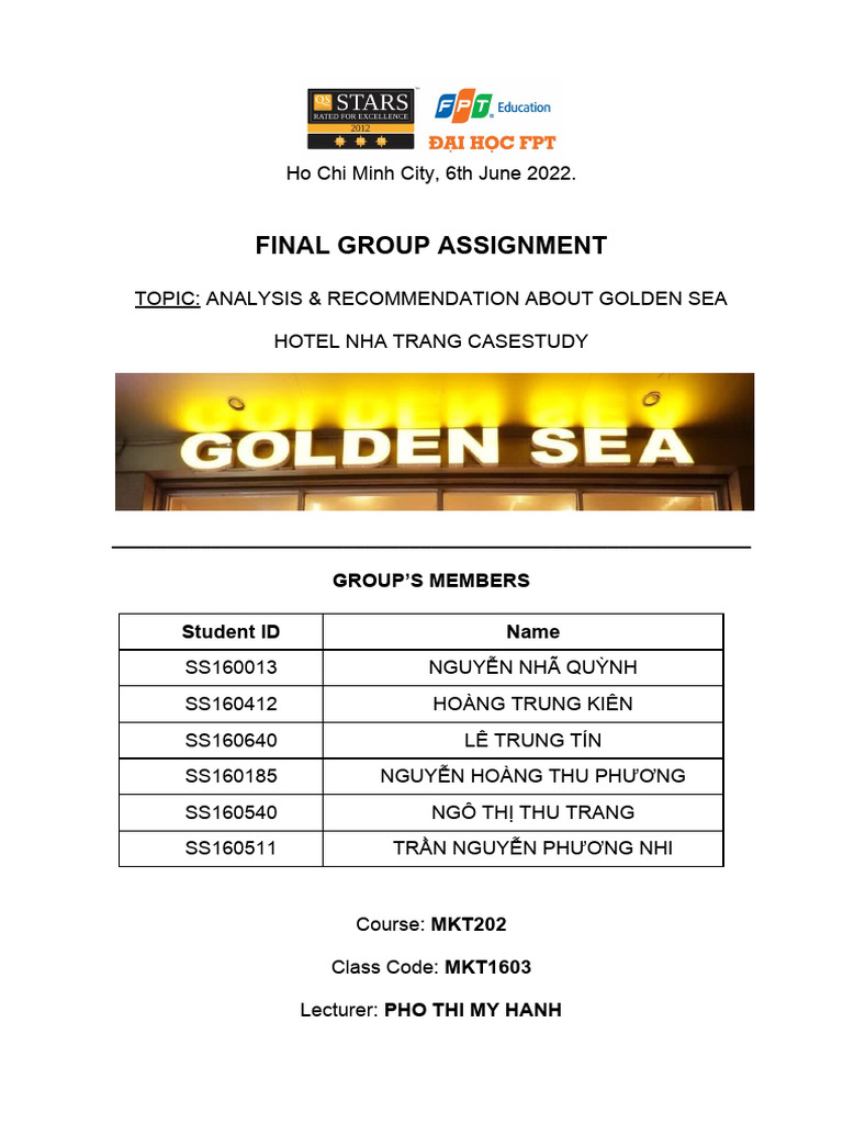 MKT202 - Group Assignment - Group 3 | PDF | Tourism | Market Segmentation
