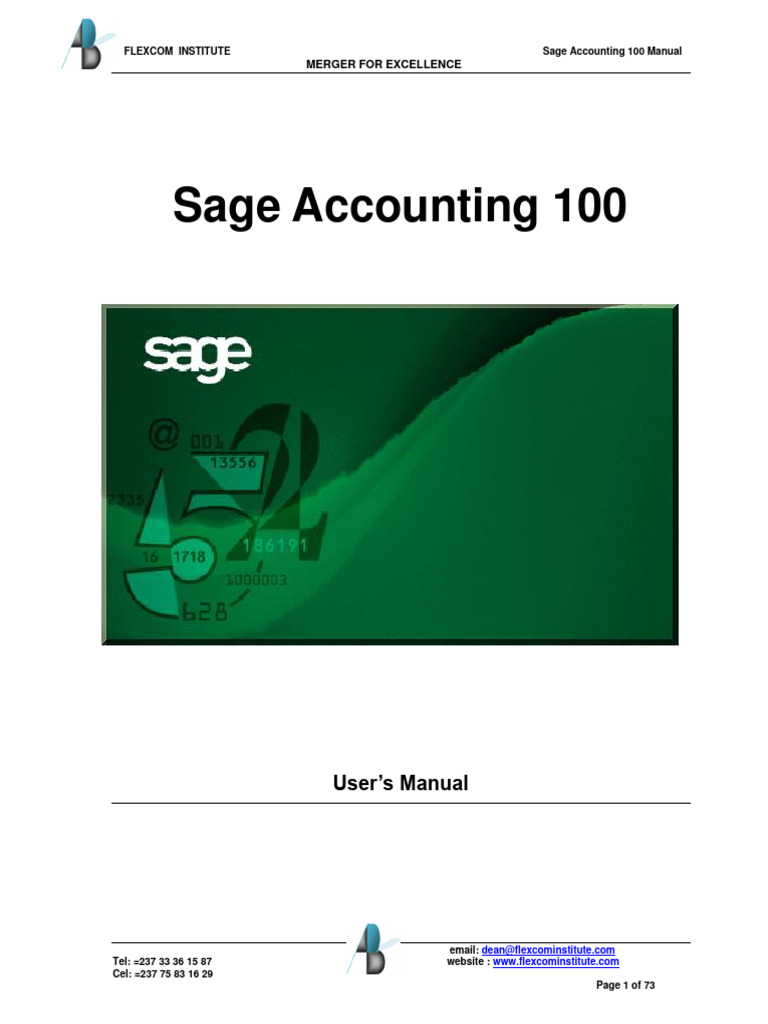 Sage 100 User Manual Overview | PDF | Debits And Credits | Expense