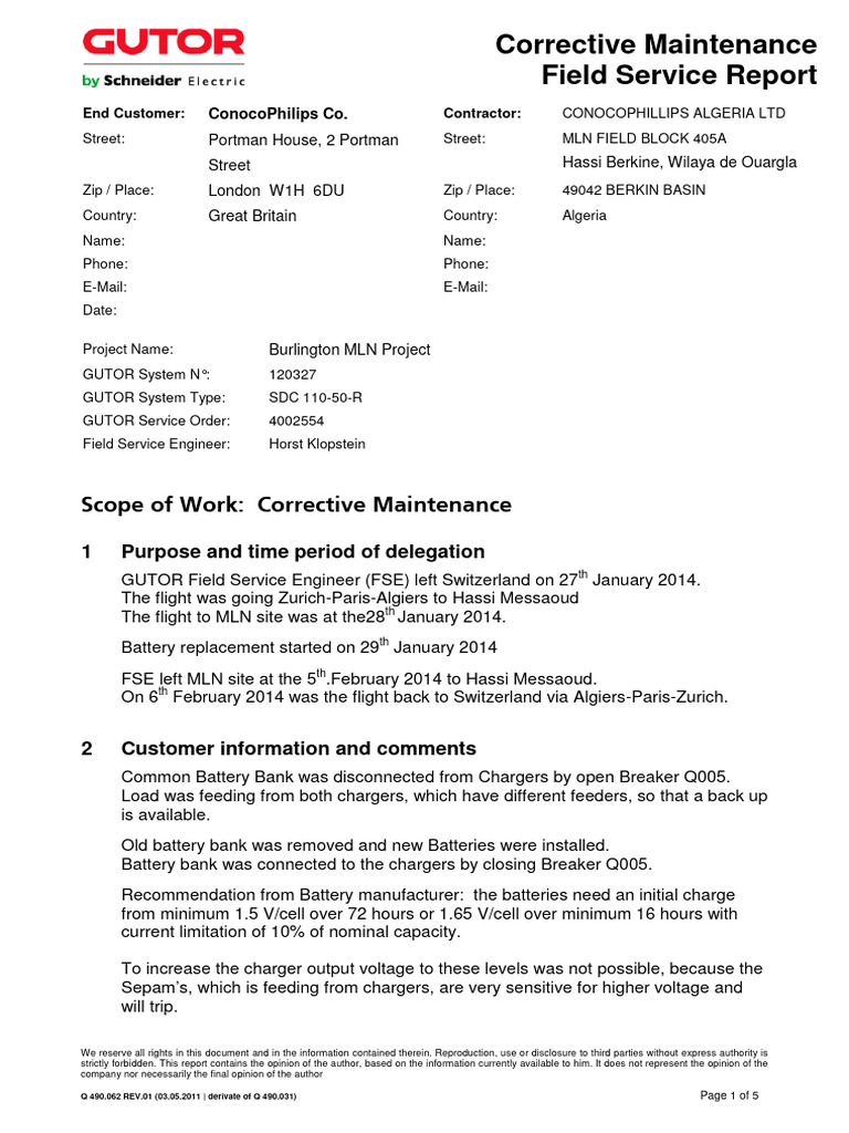 CFSR Corrective Maintenance en | PDF | Battery Charger | Electrical Engineering