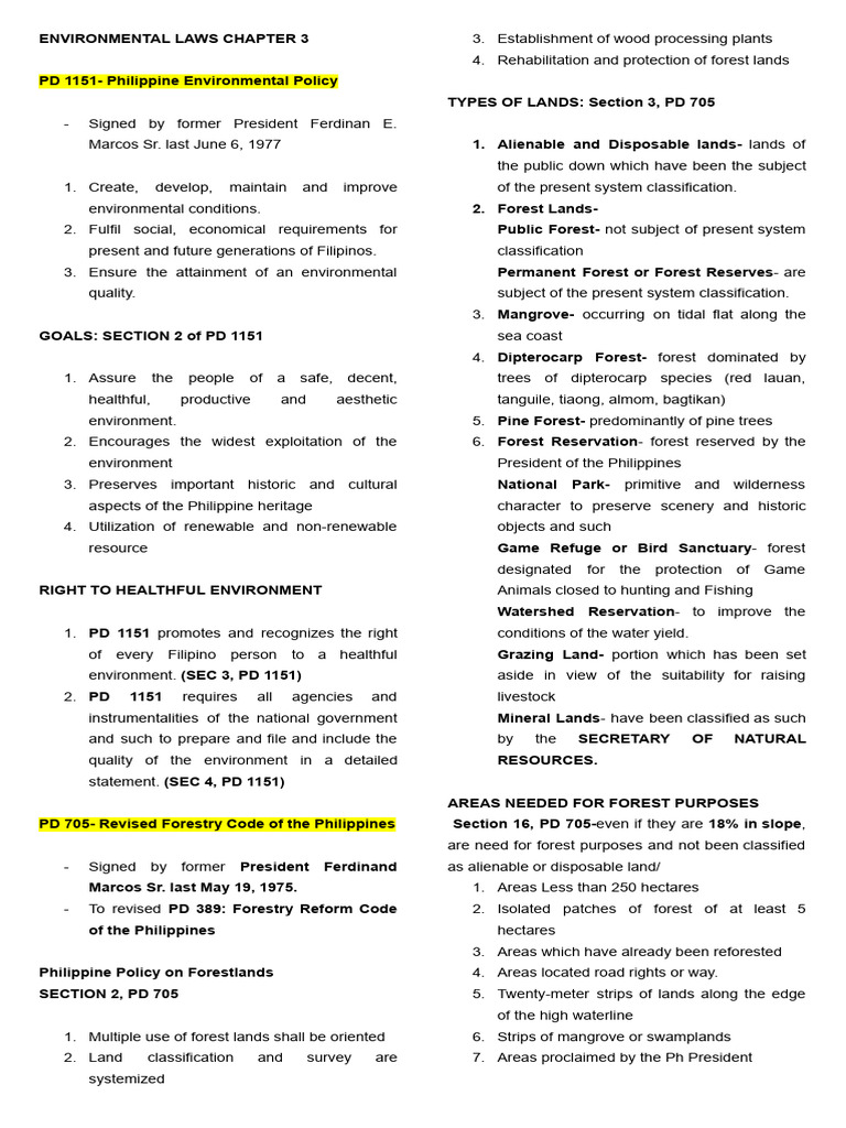 Philippine Environmental Laws | PDF | Mining | Forests