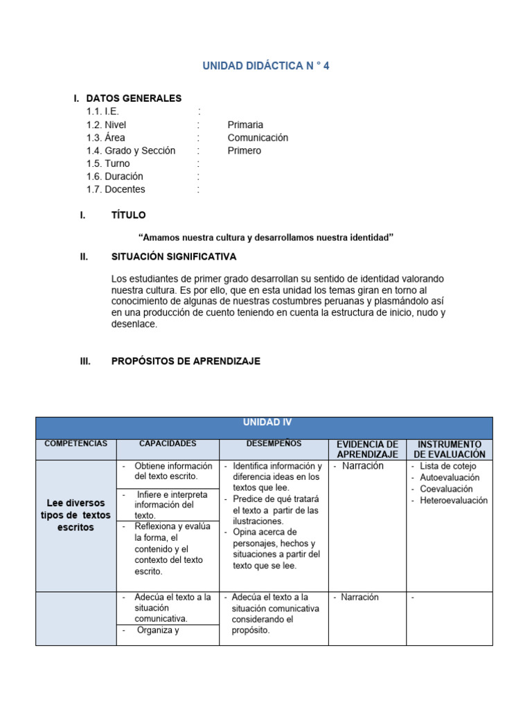 UNIDAD 4 Primer Grado | Descargar gratis PDF | Comunicación no verbal ...