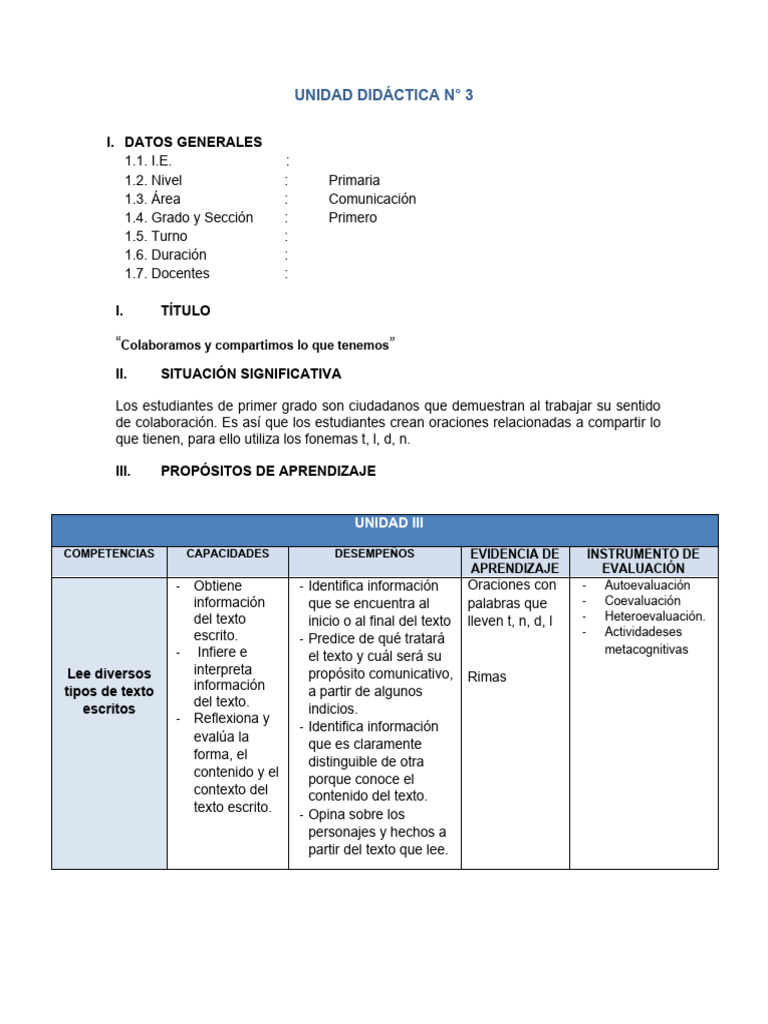 UNIDAD 3 Primer Grado | PDF | Comunicación no verbal | Información