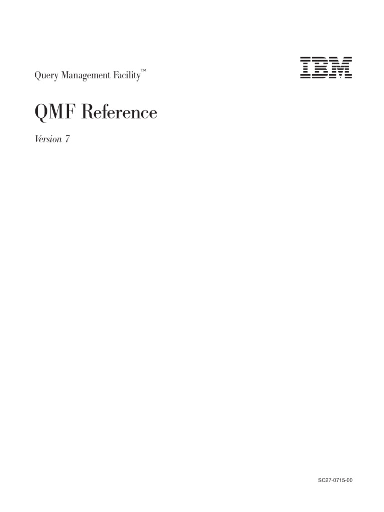 QMF Reference | PDF | Ibm Db2 | Computing