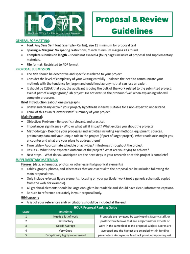 Proposal-Guidelines HOUR 8-2021 | PDF