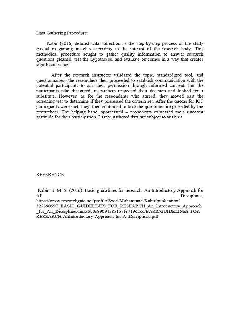 Data Gathering Procedure | PDF