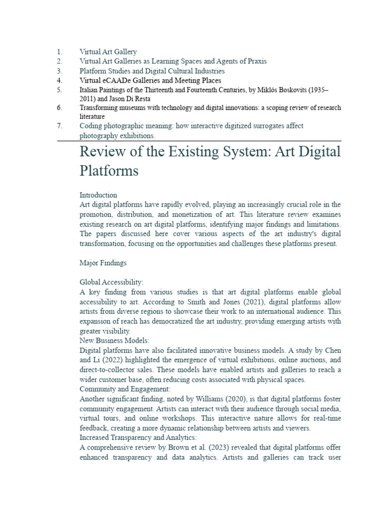 Virtual Art Gallery-Literature | PDF | Museum | Popular Culture & Media ...